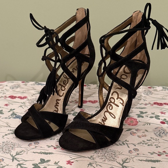 Sam Edelman | Shoes | Sam Edelman Black Laceup Heels | Poshmark